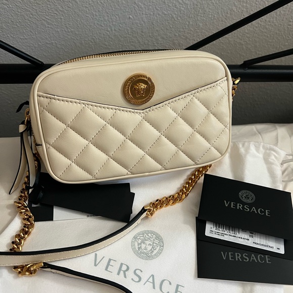 Versace | Bags | New Versace Cream Medusa Quilted Crossbody Bag | Poshmark